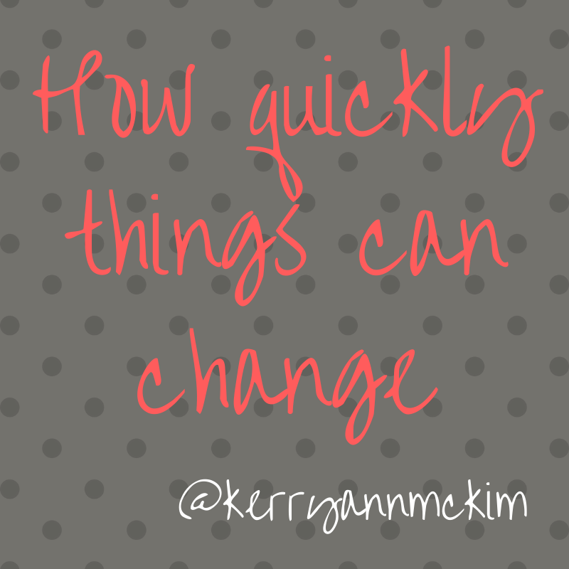 How quickly things can change – Running Forward…My Way
